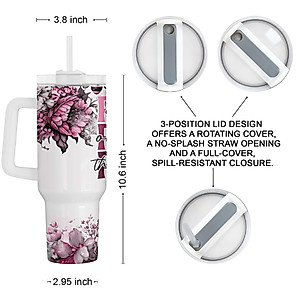 Fancyfams - Christian Gifts for Women Faith, 40 oz Tumbler Travel Mug - Birthday & Religious Gifts, Inspirational Best Friend Tumbler (Pray - 40oz)