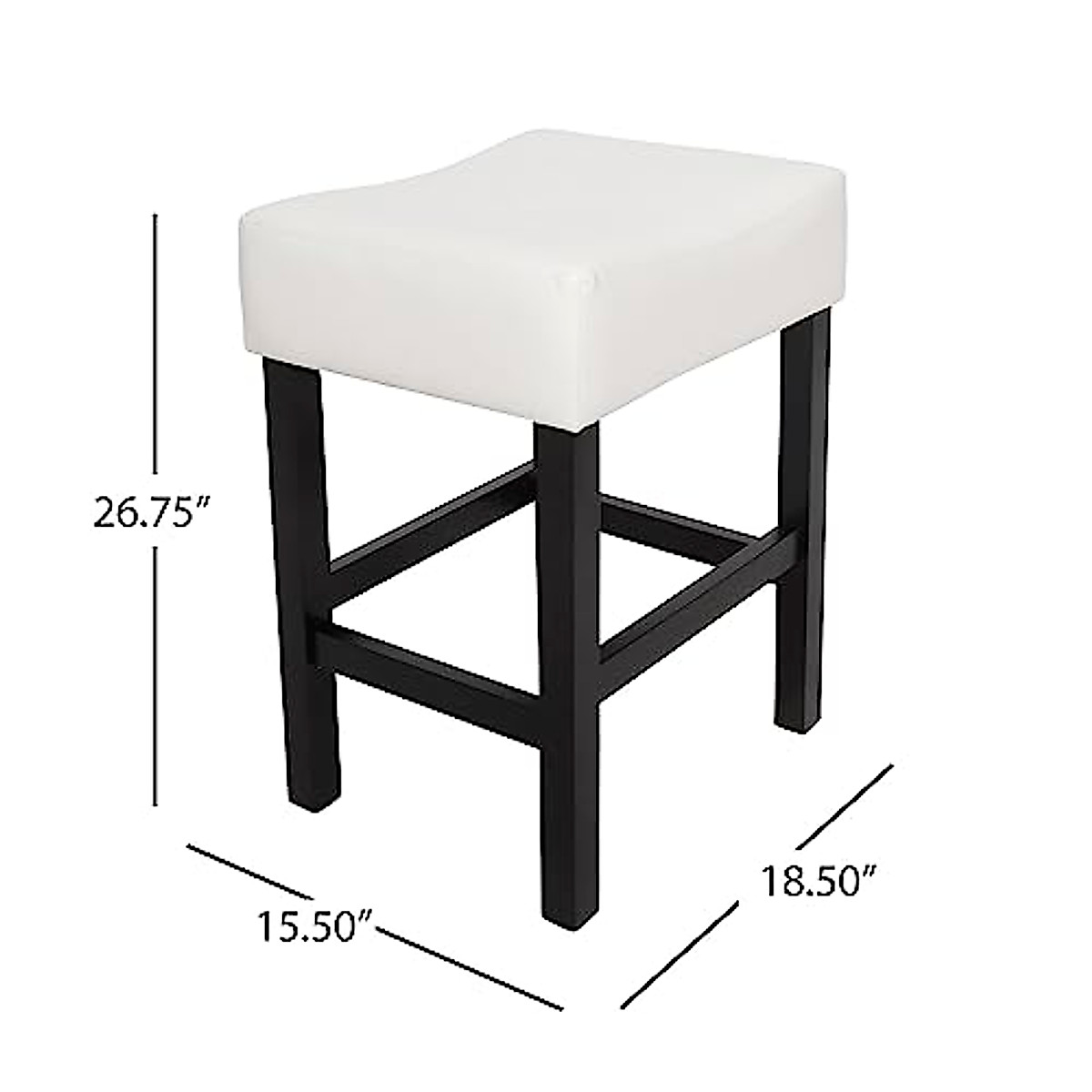 Christopher Knight Home Lopez Backless Leather Counter Stools, 2-Pcs Set, Ivory