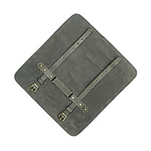 Angus Stoke Knife Roll Bag Genuine Leather – Knife case for Chefs 7 Slots – Leather Knife with Handle and Strap Frank (Olive-Green)