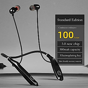 Charella #94bM6u Wireless Bluetooth Headphones Neck Hanging in-Ear Type Sports Running Ultra-Long Life Headphones