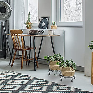 4 Pack Metal Plant Stands Outdoor Indoor, BetyBedy Flower Pot Stand, 9 Inches Corner Plant Stand for Indoor Plants, Plant Shelf Plant Holder for Living Room Balcony Patio Garden (Black)