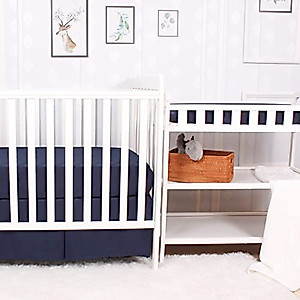 CaSaJa Navy Diaper Changing Pad Cover with Strap Holes Set of 3, Snug Fit 4-Sided Contoured Changing Table Pad 16x31 16x32, Fitted Change Pad Sheet for Baby Boy, 100% Silky Soft Microfiber