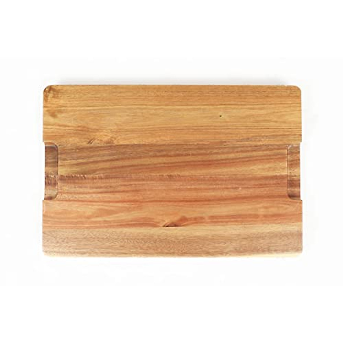 Acacia Wood Cutting Board with Compartments, Cutting Board with Juice Grooves, Charcuterie Board for Meat, Cheese, and Vegetables (Small)