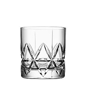 Orrefors Peak Double Old Fashioned Glass, Set of 4, 4 Count (Pack of 1), Clear, 5 fluid ounces