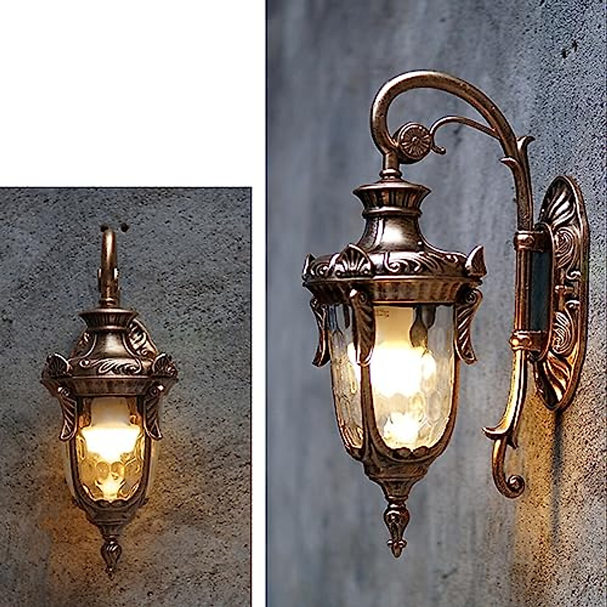 Bazargame Outdoor Wall Lantern,Outdoor Lighting Lantern Lamp,Dusk to Dawn Sensor Outdoor Wall Sconce,for Courtyard Garden House Garage Entrance（Bronze）