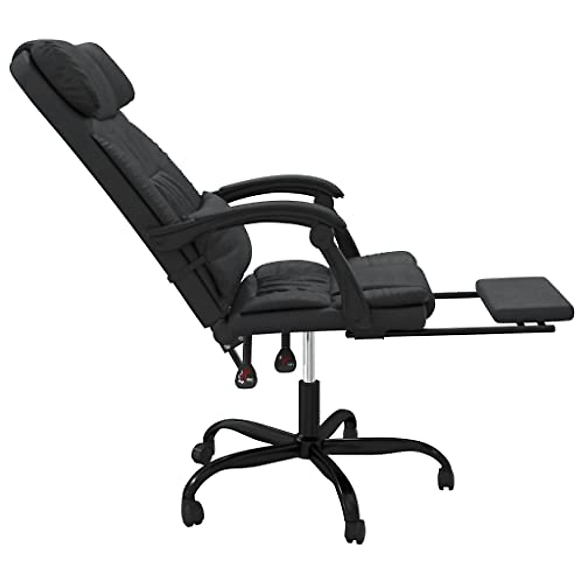 Reclining Office Chair,Rolling Chair,Swivel Chairs,Ergonomic Office Chair,Executive Chair,for Your Living Room,Bedroom,Office,Study,Makeup Vanity, Black Faux Leather