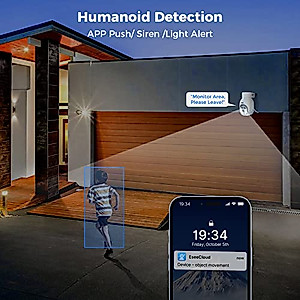 Hiseeu Security Camera Wireless Outdoor, 5MP Color Night Vision WiFi Surveillance Camera Pan/Tilt with Motion Detection/Siren/Light Alarm, 2-Way Audio, IP66 Weatherproof, Work with Echo Show