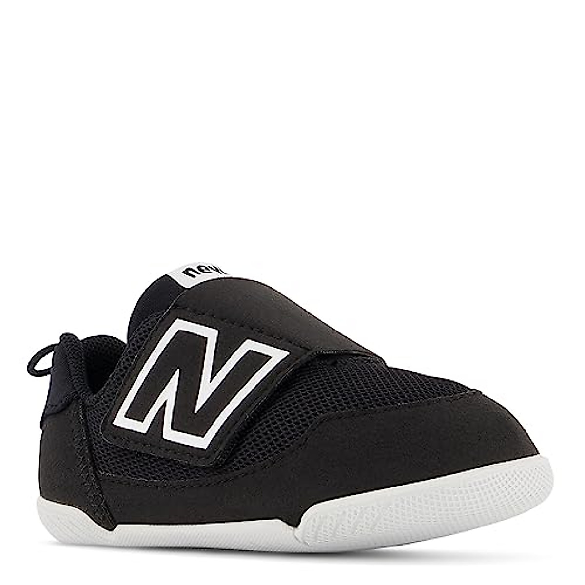 New Balance Kid's New-b V1 Hook and Loop Sneaker, Black/White, 9 Wide Toddler