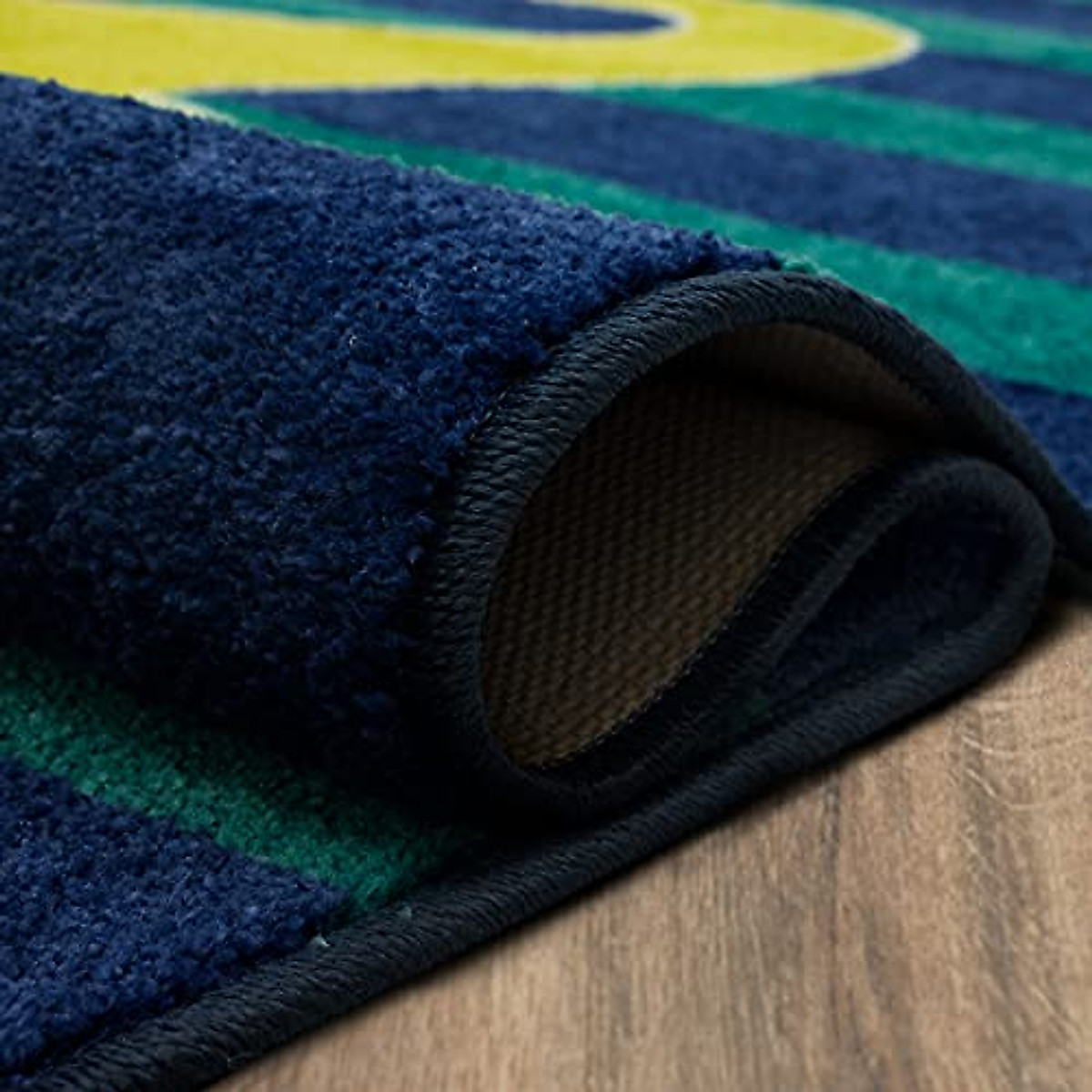 Mohawk Home Playroom Kids ,Friendly Dinosaur Blue (5' x 8')