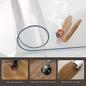 HOMEK Office Chair Mat for Hardwood Floor, 1/8" Thick 48" x 36" Crystal Clear Desk Chair Mat for Hard Floors, Plastic Floor Protector Mat for Office Chairs