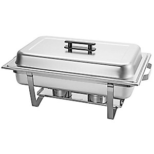 Chafing Dish 9-Liter 9.5 Quart Stainless Steel Chafer Buffet Catering Restaurant Water Pan & Fuel Holder Large Size