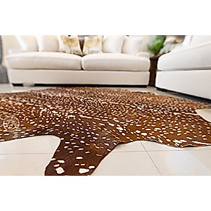 Deer Print Genuine Cowhide Rug 6 x 7 ft. 180 x 220 cm