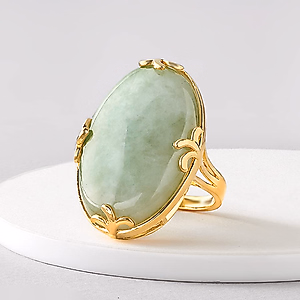 Ross-Simons Jade Ring in 18kt Gold Over Sterling