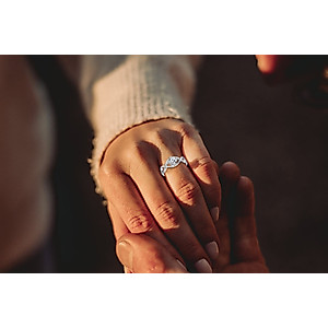 JO WISDOM Infinity Promise Rings 925 Sterling Silver Engagement Wedding Anniversary Ring with with 6mm 5A Cubic Zirconia Size5