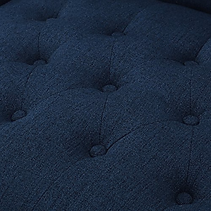 Christopher Knight Home Toddman High-Back Fabric Club Chair, Dark Blue 33.75D x 27.25W x 38.5H in