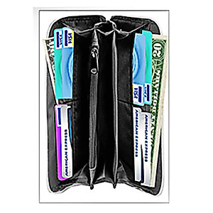 Zzfab Laser sparkle Gem Wallet Rhinestone Wallet -Bling wallet Black