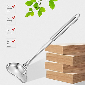Angoily 2pcs Stainless Steel Sauce Drizzle Spoon Mint Sauce Ladle Sauce with Spout for Home Kitchen Restaurant Silver