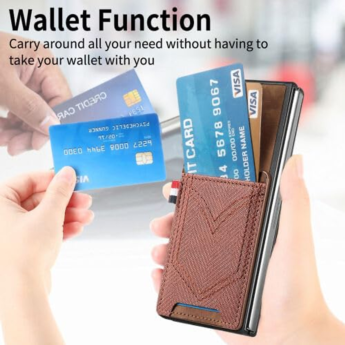 Case for Samsung Galaxy Z Fold 3 5G,Retro PU Leather Dustproof Fall Protection Shockproof Case Cover with Card Slot Compatible with Samsung Galaxy Z Fold 3 5G(Brown)