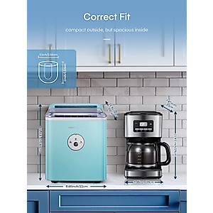 Ice Makers Countertop, 28 lbs in 24 Hours, 9 Cubes Ready in 6 Mins, NORTHCLAN Portable Ice Cube Maker Machine with Ice Scoop and Basket for Home/Kitchen/Office/Bar/Party (1, Mint, 1)