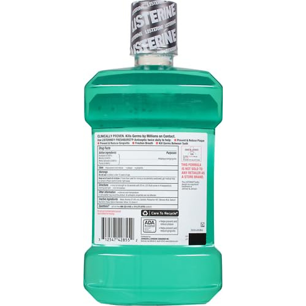 Listerine Freshburst Antiseptic Mouthwash with Germ-Killing Oral Care Formula to Fight Bad Breath, Plaque and Gingivitis, 1.5 L