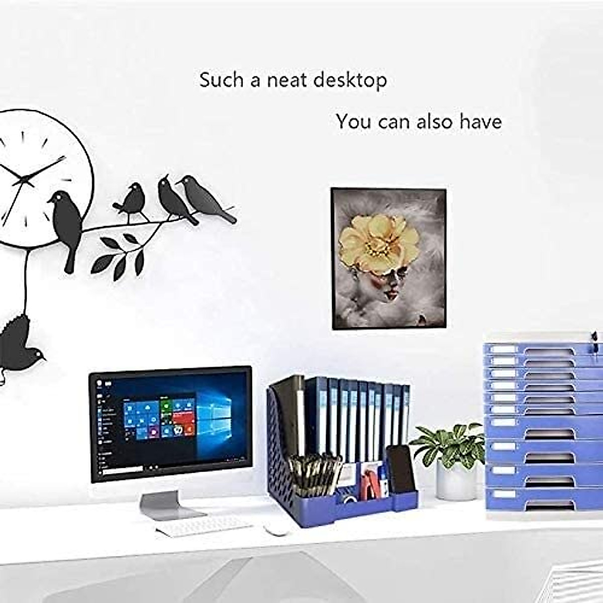 Storage Cabinet with Drawers Floor Storage Cabinet Flat File Cabinet Storage, Desktop Drawer Cabinet, Size 11.6''x 15.5''x 16.9'', Drawer Organizer 4/5/6/7/8/11 Layers, with Lockable Environmentally F