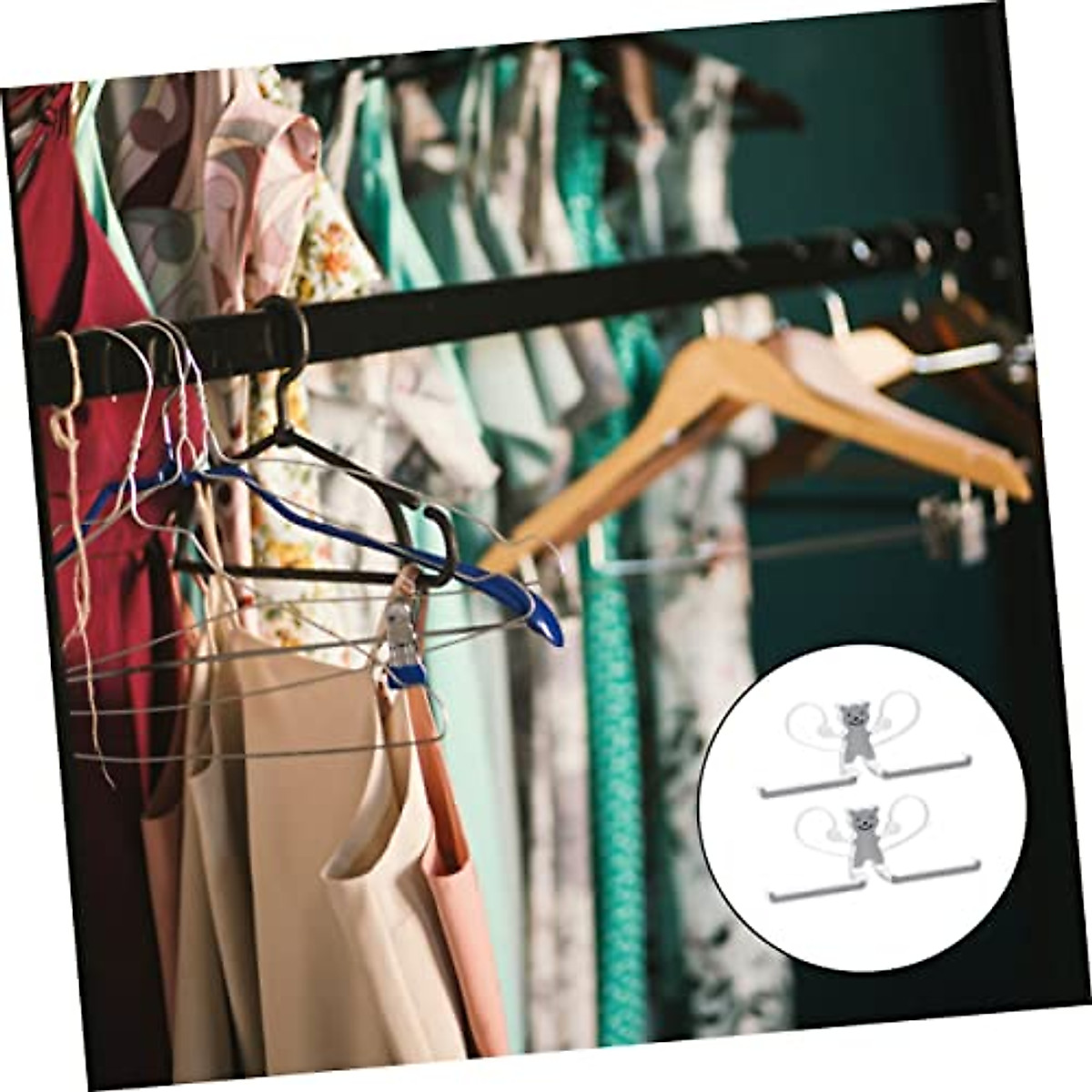 HOOTNEE 2Pcs Hanger Storage Rack Paper Towel Shelf Paper Towel Holder Wall Hooks for Coats Metal Clothes Hangers Wall Mounted Shelves for Storage Metal Storage Rack Shower Towel Stand pp