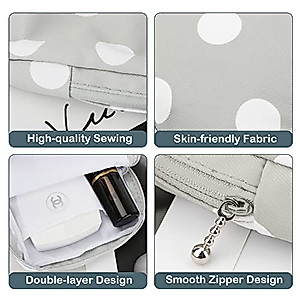 Desing Wish Sanitary Pad Storage Bag Portable Period Bag for Teen Pads/Sanitary Napkins/Small Tampons, Sanitary Napkin Storage Bag First Period Gifts for Teen Girls School (Grey Dot)