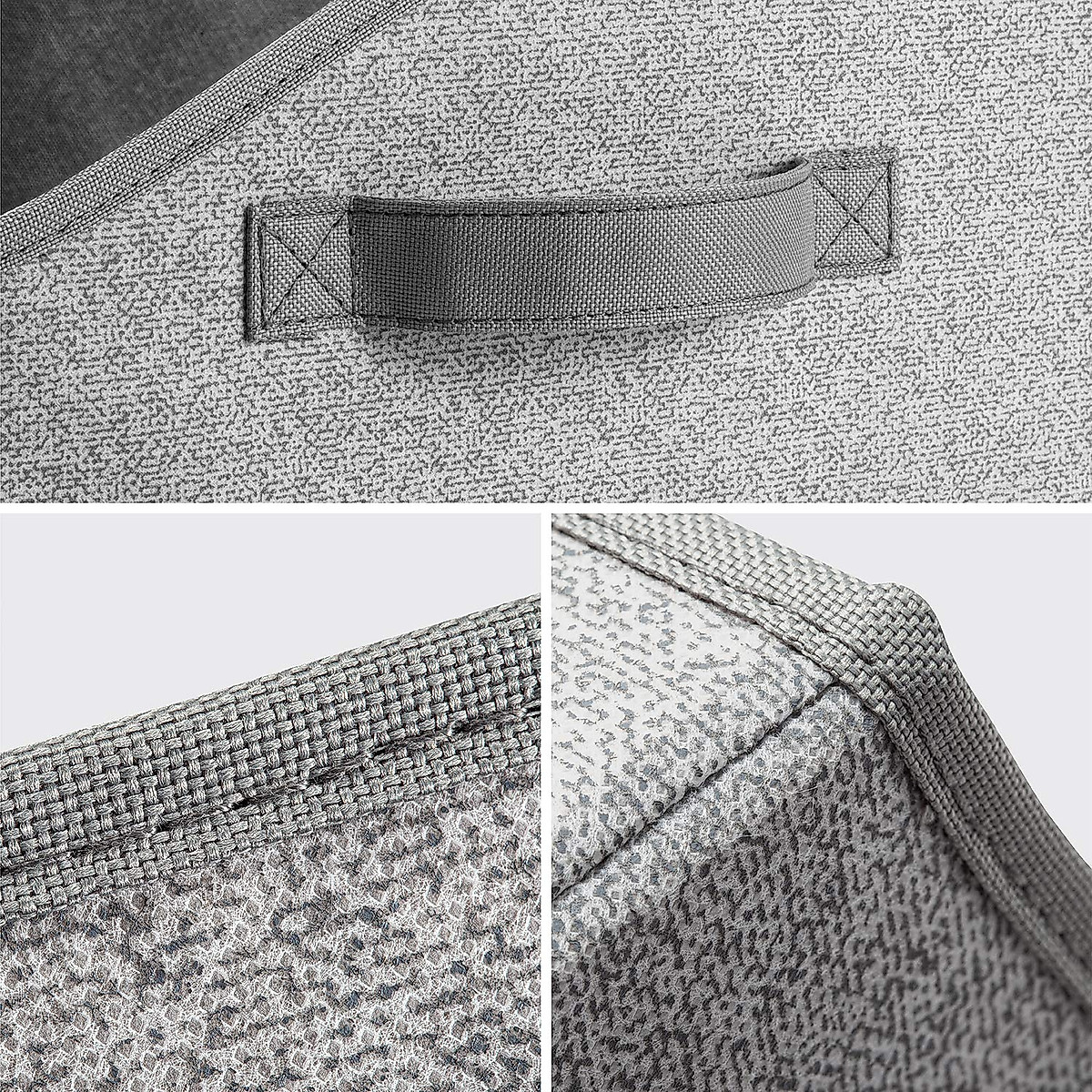 artsdi Set of 4 Large Capacity Storage Bins and Baskets with Handles,Closet Shelf Organizer Bin,Foldable Trapezoid Storage Box for Shelves,Clothes,Toys,Towel,DVD,Book (19.7"x11.4"x8.3",Black)