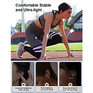 TTQ [Upgrade] Wireless Earbuds Bluetooth Headphones, Bluetooth 5.2 Sport Headphones, 80H Play Back, IPX7 Waterproof Over-Ear Buds with Earhooks Built-in Mic Headset for Sports Running Workout Gaming