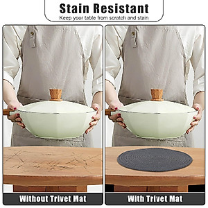 Billbotk 11.8" and 7" Hot Mats for Pots and Pans, 7 Woven Trivets for Hot Dishes, Pot Holders for Kitchen, Tabletop Accessories for Counter Heat Resistant