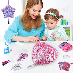 G.C 3D String Art Kit for Kids Arts and Crafts for 8 9 10 11 12 Year Old Girls Boys DIY Light up Heart Star Lantern Toys Birthday Gifts 20 Multi-Colored LED Bulbs