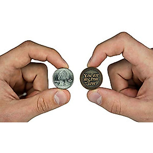Romantic Love Expression Antique Gold Plated Pocket Coin for Date Night, You are My True Love, & The Best Thing That Ever Happened to Me, Love Gift for Men & Women, from Him or Her
