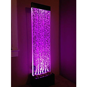 Jersey Home Decor Bubble Panel 59"x16" XL Bubble Fountain, Floor Standing,Color Lights Remote Ctrl