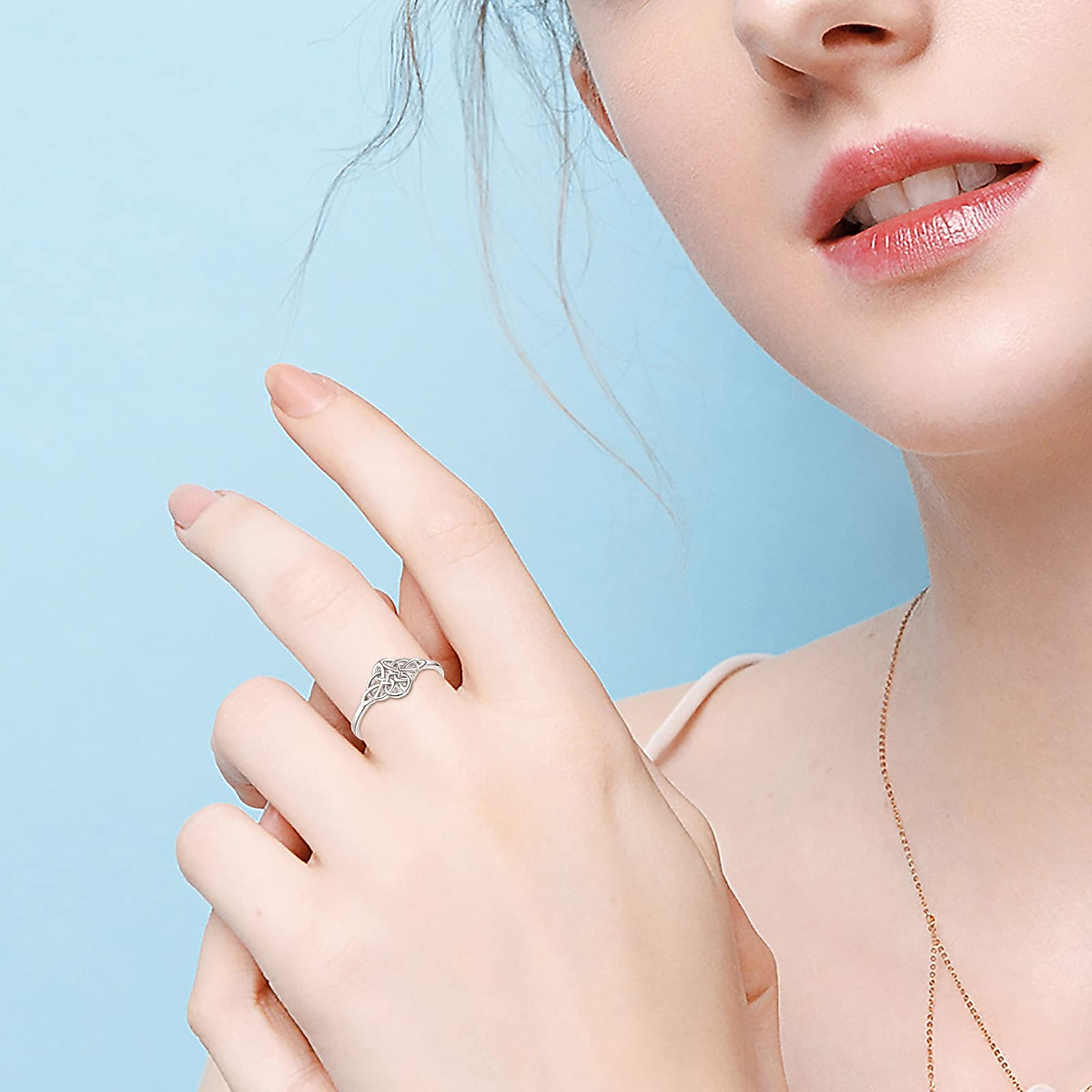 zaxsj Irish Celtic Knot Ring for Women : 925 Sterling Silver Celtic Love Knot Ring Jewelry Gift for Women Girlfriend Wife (7)