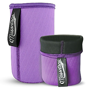 Masontops Wide Mouth Mason Jar Neoprene Sleeves - Gray - Triple Insulated Cozy - 2 Sleeves Cover 16-24 oz & Quart Sizes