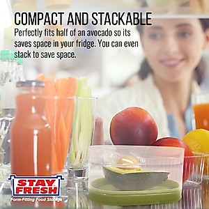 Kitchen Discovery Avocado Holder- Airtight, No Mess Avocado Storage Box- Keeps Your Avocados Fresh Up To 3 Days Preserves Flavor, Texture, and Freshness