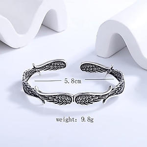 Atiptu Vintage Angel Wings Bracelet for Women Men Layering Angel Bangle Bracelets,Inspirational Guardian Angel Bangle Bracelets for Birthday/Graduation Gifts