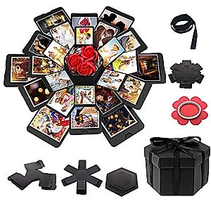 Explosion Gift Box Set,DIY Photo Album Box,Surprise Exploding Love Box for Couples,Sentimental Gift for Wedding Box,Birthday Party,Boyfriend,Girlfriend,Scrapbook Style DIY Photo Album,Memory Box