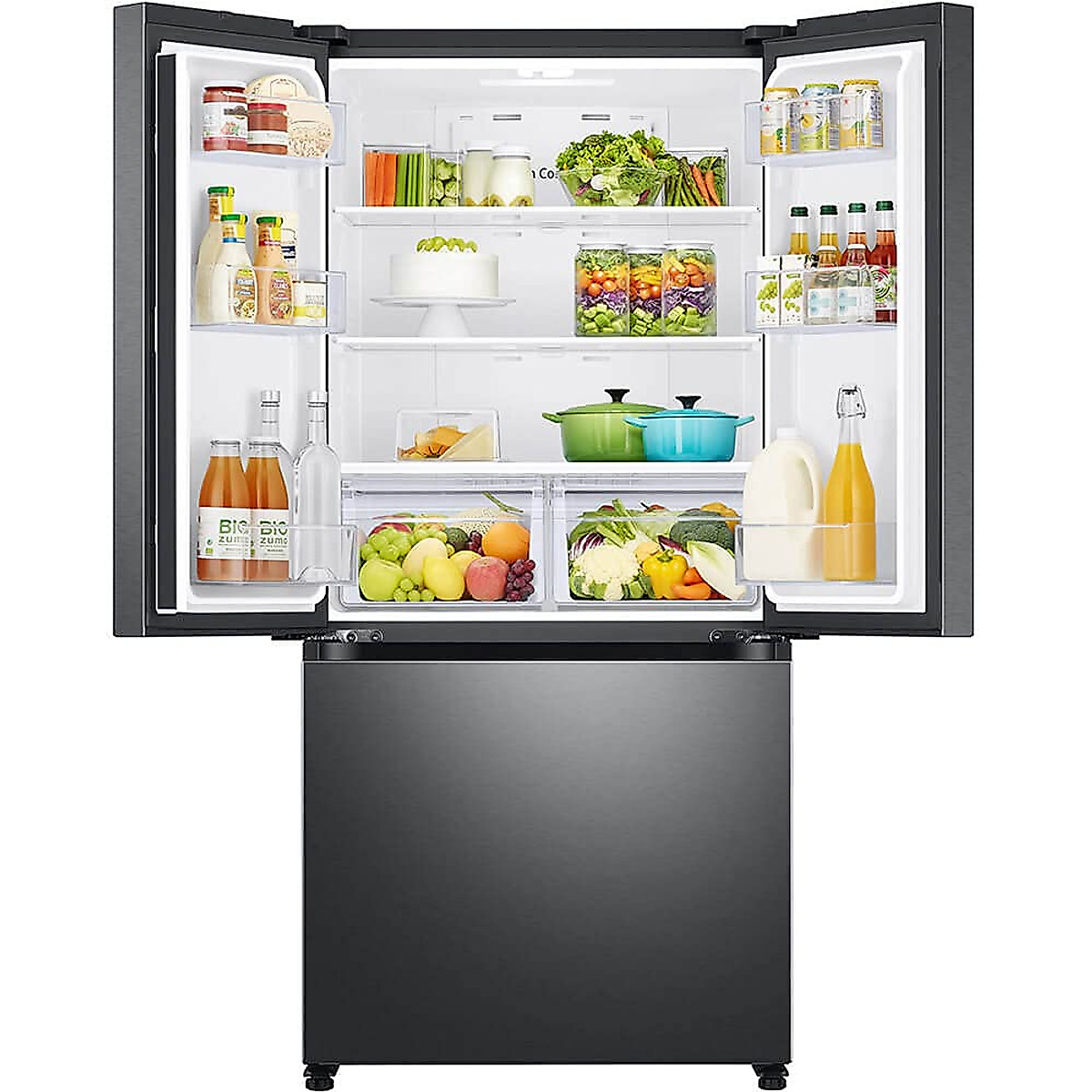 SAMSUNG RF18A5101SG 18 Cu. Ft. Smart Counter Depth French Door Refrigerator - Black Stainless