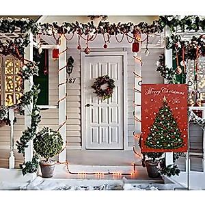 𝑨𝑶𝑫𝑬𝑹𝑻𝑰 Christmas Garden Flags 12x18 Double Sided, Christmas Tree Design Outdoor Christmas Decorations, Burlap Material Winter Garden for Outside