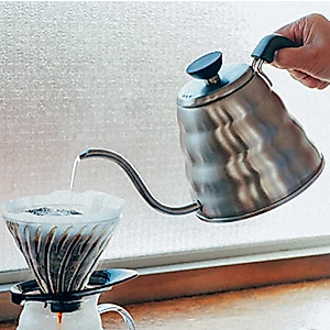 Hario V60 "Buono" Drip Kettle Stovetop Gooseneck Coffee Kettle 1.2L, Stainless Steel, Silver