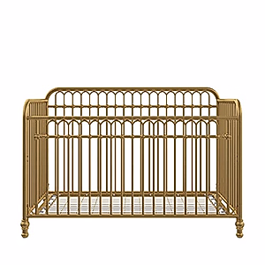 Little Seeds Raven 3-in-1 Convertible Metal Crib, JMPA Certified, Gold