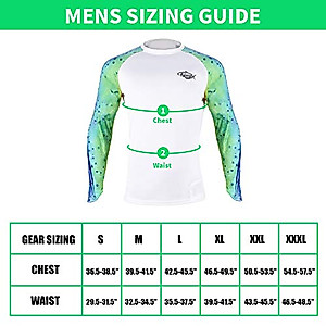 Palmyth Fishing Shirt for Men Long Sleeve Sun Protection UV UPF 50+ T-Shirts with Pocket (Mahi/Lighthouse, Large)