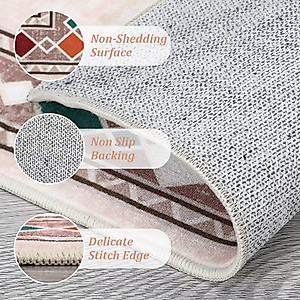 Fashionwu Area Rug 9x12 Non Slip Modern Rug Thin Machine Washable Rug No Shedding Large Rug with Low Pile for Living Room, Bedroom, Dining Room, Beige