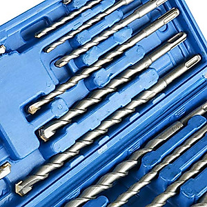 20pcs SDS Plus Rotary Hammer Drill Bits, SDS+ Carbide Tipped Stone Concrete Masonry Hole Tool Set For Ceramic Tile, Brick, Wall 3/16"~13/16" with Storage Case