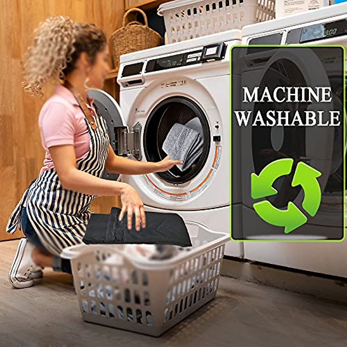 Door Draft Stopper, Pure Cotton 21-42 inch Adjustable Under Door Draft Stoppers, Soundproof Door Sweep for Interior and Window, Twin Door Sweep Weather Stripping Blocker Guard, Machine-Washable