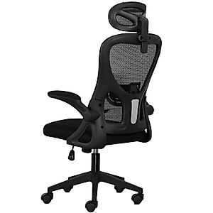 Ergonomic Mesh Office Chair Swivel Computer Desk Chair Home Office Seat Headrest, Black