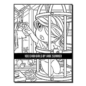100 Chibi Girls: An Adult Coloring Book Collection with Cute Girls, Fantasy, Horror, Christmas, and More!