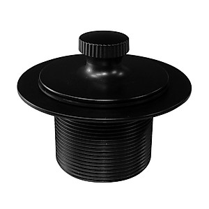 Westbrass D94K-62 Twist & Close Bathtub Drain Stopper with 2-Hole Faceplate and Adapter Bushing, Matte Black