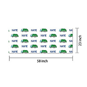 TYYMNDWP Personalized Wrapping Paper with Name Garbage Truck Wrapping Paper for Birthday Boy Christmas Valentine's Day Wedding Holiday Gift Wrap Funny Wrapping Paper Roll 58"x 23"